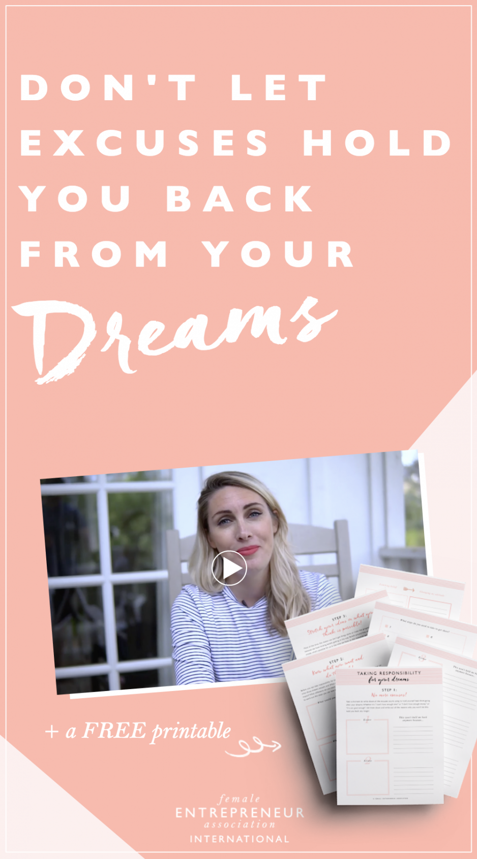 Don’t let excuses hold you back from your success + free printable ...